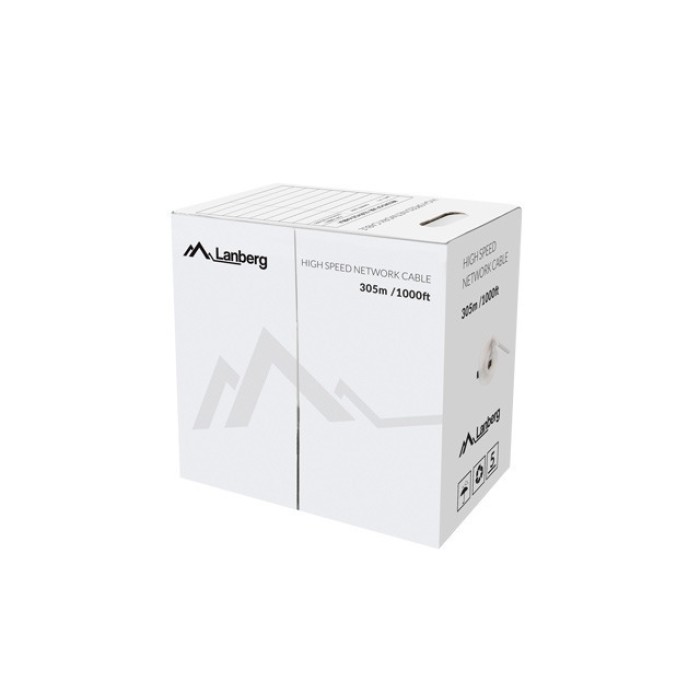 Кабел/преходник Lanberg LAN cable CAT.5E UTP 305m solid CU fluke passed ...
